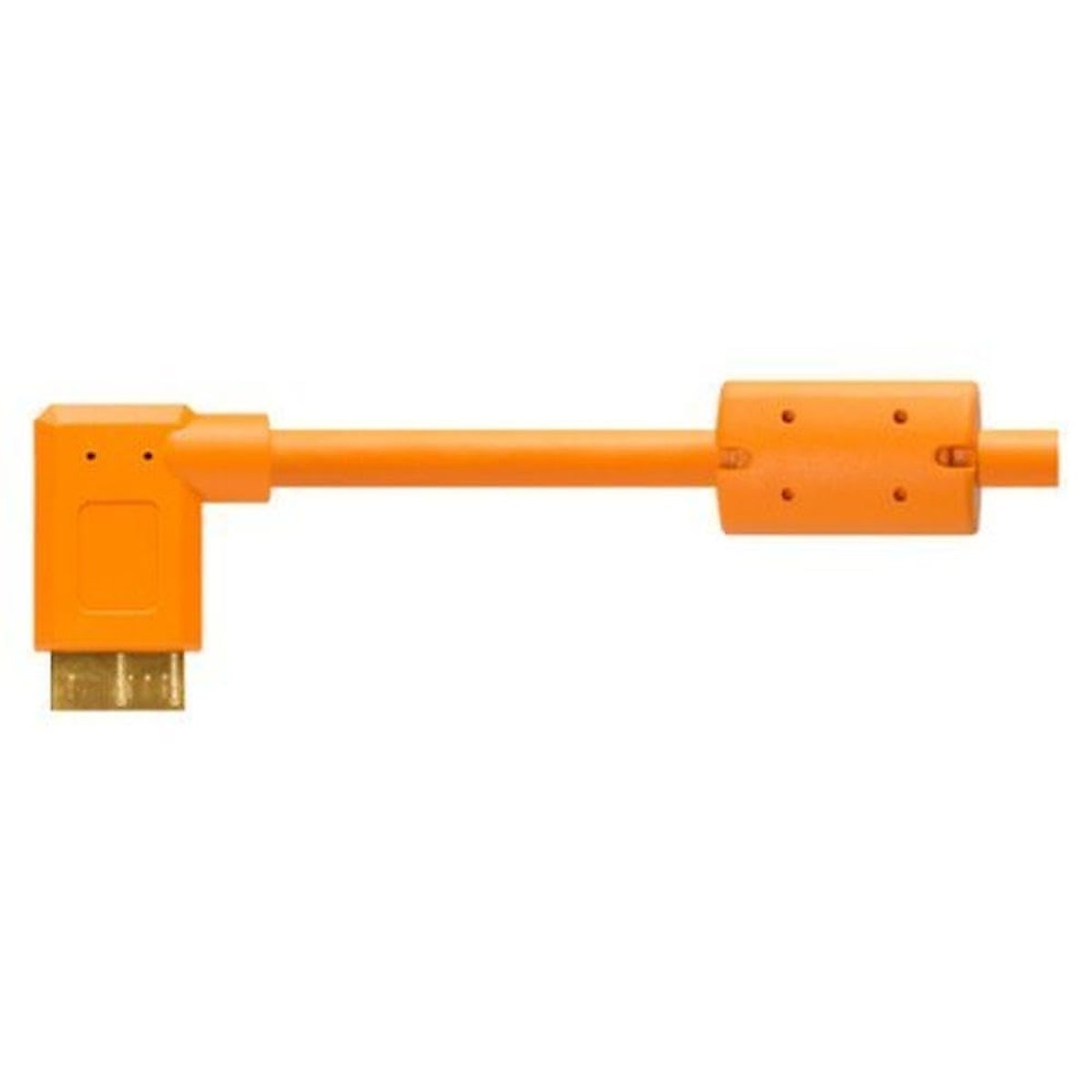 Tether Tools TetherPro USB 3.0 to Micro-B Right Angle Cable | for Fast Transfer and Connection Between Camera and Computer | High Visibility Orange | 15 Feet (4.6 m)