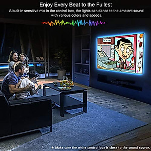 TISRO Led Strip Lights 50ft, Led Lights for Bedroom with Remote and Bluetooth App Control, Music Sync RGB Color Changing Led Light Strips for Room, Bedroom, Kitchen