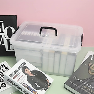 Fiazony 17.5 Quart Clear Storage Box, Plastic Storage Bins with Lids, 4-Pack