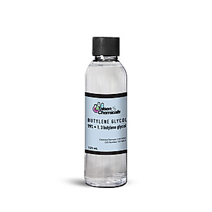 Butylene Glycol Cosmetic Grade (125 mL / 4.22 Oz), Organic Butylene Glycol Moisturizer for Skincare - Emollient Prevents Water Loss from Skin - Skincare 1,3 Butylene Glycol by Talsen Chemicals