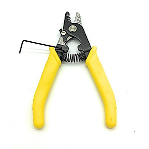 FiberShack - 3 Hole Fiber Stripper with 6" TPR Handle - Fiber Optic Stripper includes 1.5mm Hex Key for Fine Adjustments of Fiber Striper