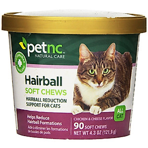 PetNC Natural Care Hairball Soft Chews for Cats, 90 Count (Pack of 3)