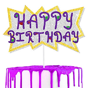 Cartoon Happy Birthday Cake Toppers for Kids - Perfect as cartoon-themed birthday party, baby shower party, or TV show party decorations for boys or girls - SugarGer