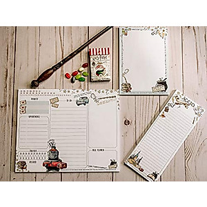 Conquest Journals Harry Potter Notepads set of 3, 8"x10" Daily Planner Pad, 5"x7" Notepad and 3.5"x9" To Do List Pad with magnet, 50 pages each pad