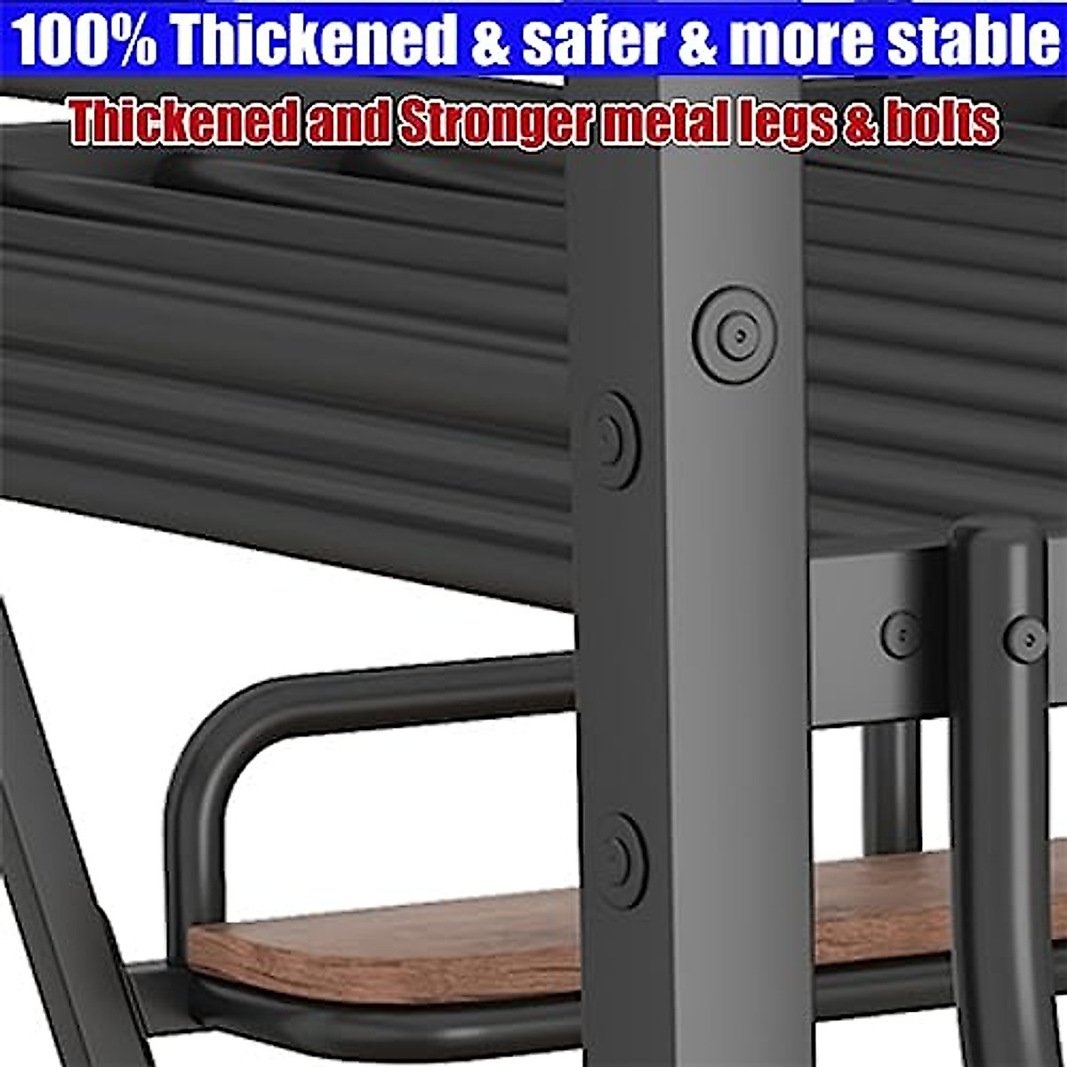 ZORQ Upgraded Version & Stronger Steel Loft Bed Full Size with Desk Underneath and Storage Shelf and Safer Ladder, Thickened More Rust-Resistant Metal Full Loft Bed Frame (Easier to Assemble) (Black)