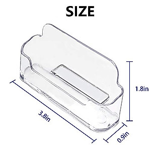 8 Pack Plastic Business Card Holder - Clear Business Card Case for Desk - Office Acrylic Business Card Stand Display