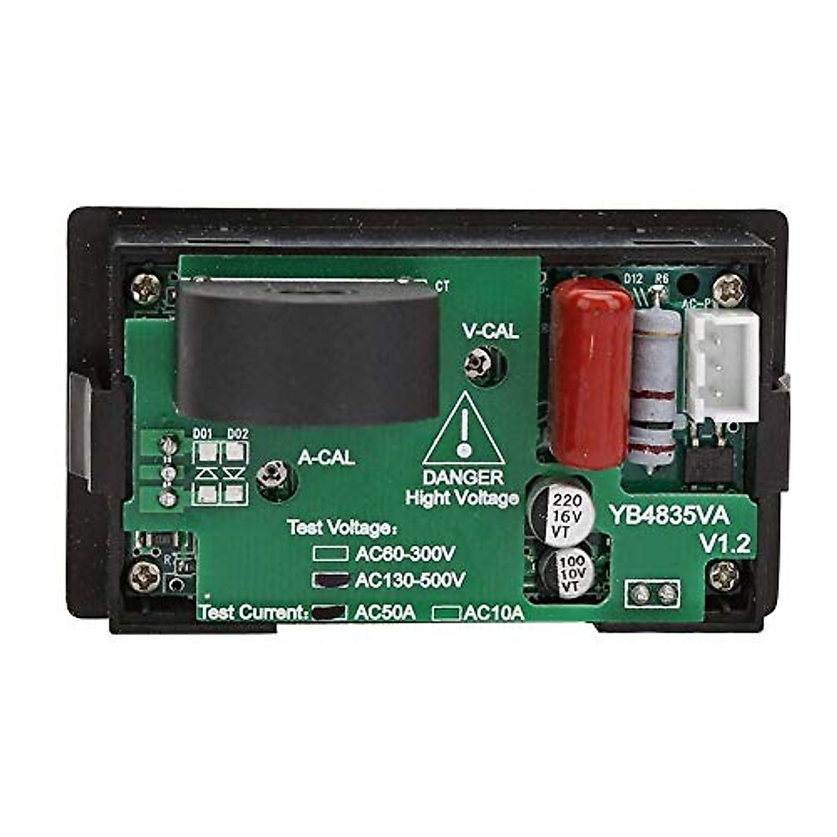 Digital Ampere Voltmeter LED Red and Green Display AC Ampere Meter 2 in 1 Multimeter Panel Dual Ampere Voltage Meter Volt Amp Meter AC60-500V AC 0~50A