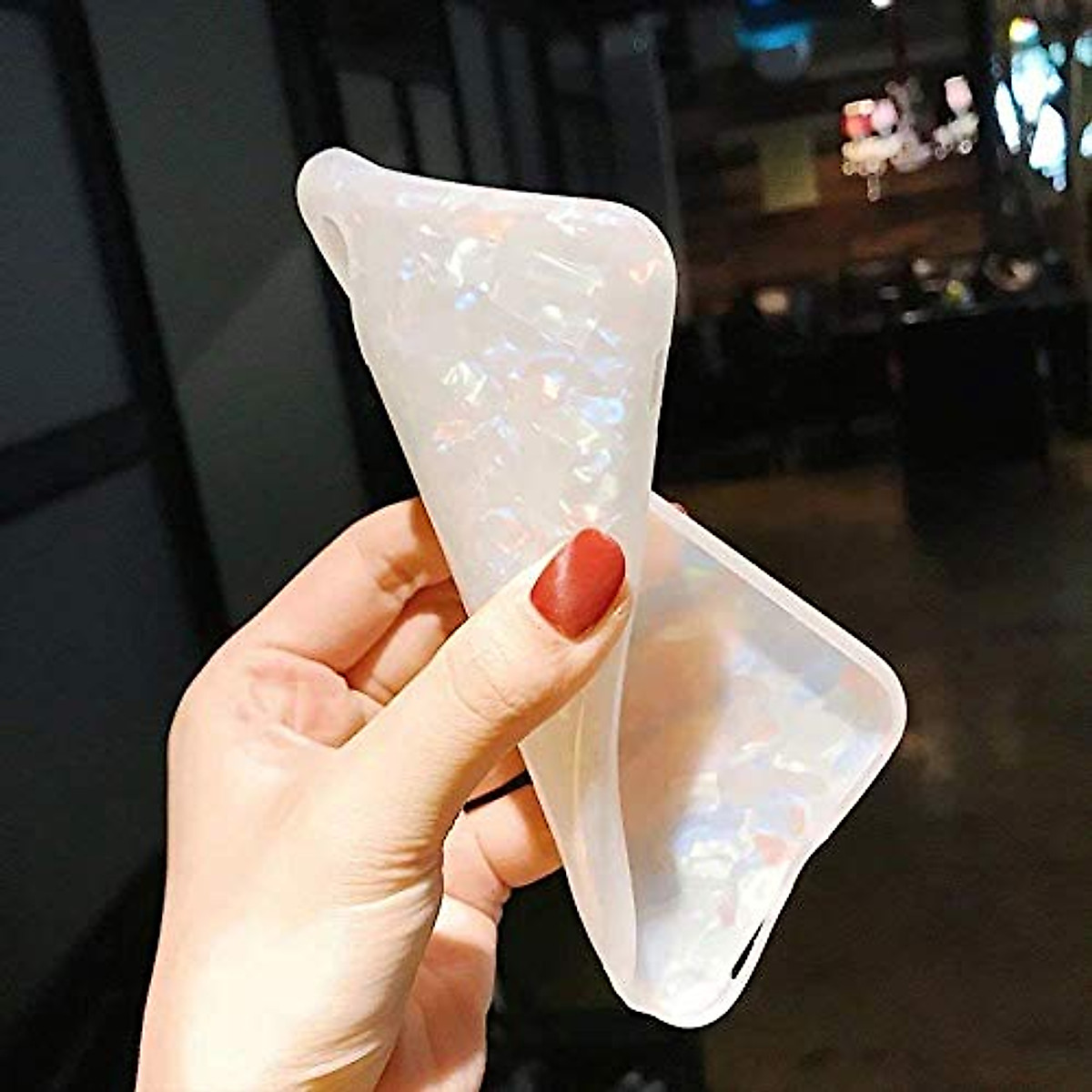 J.west iPhone Xs Max Case, Luxury Opal Sparkle Bling Design Crystal Clear Soft TPU Silicone Back Protective Phone Case Cover for Girls Women for Apple iPhone 10xs Max 6.5 inch (Colorful)