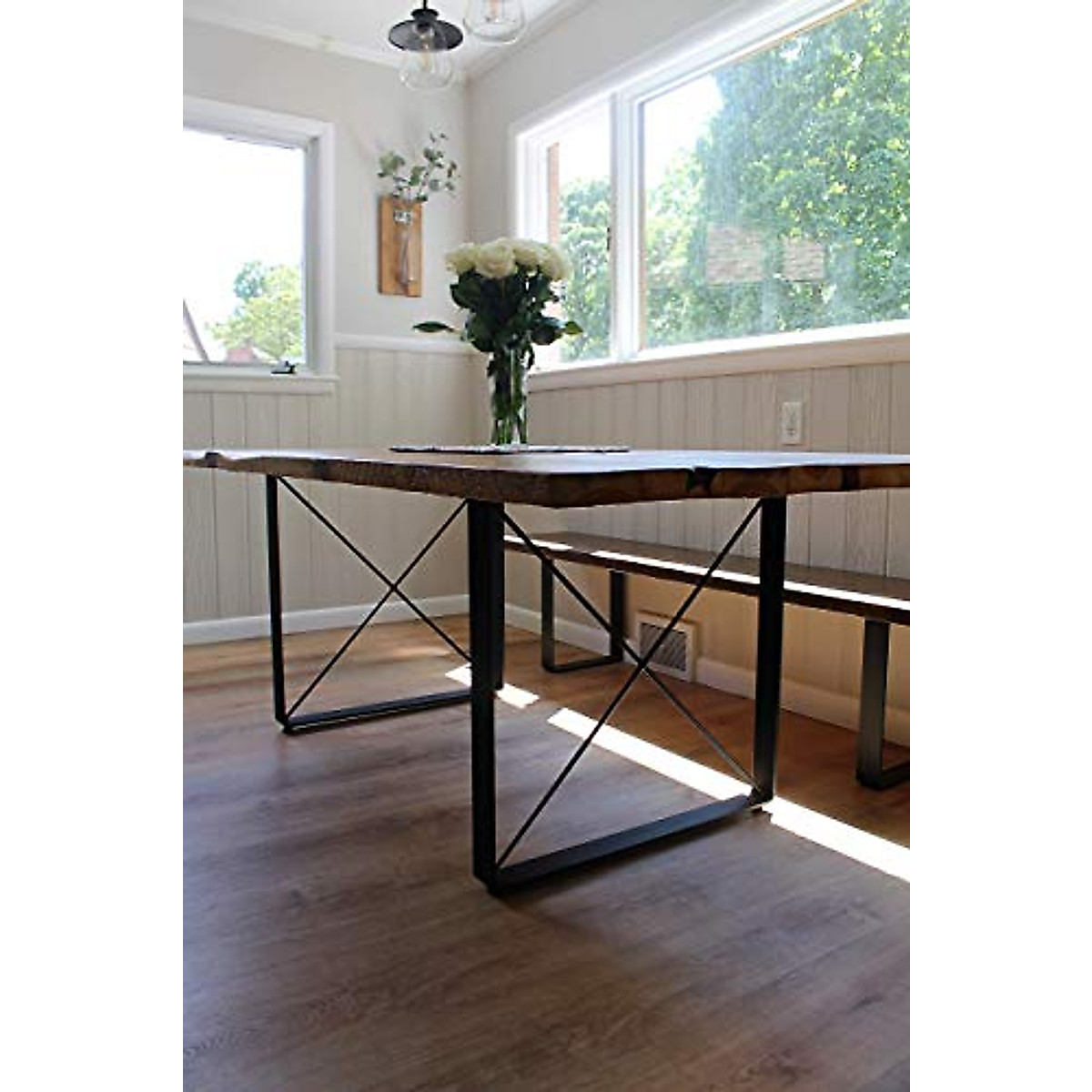 X Brace Powdercoated Steel Dining Table Legs-Choose Your Height and Width