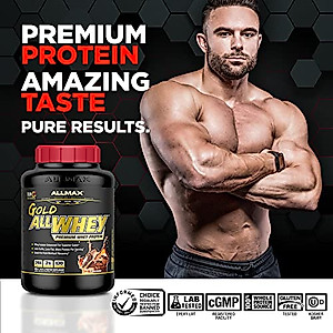 ALLMAX Nutrition - Gold ALLWHEY Protein Powder, Whey Protein Blend for Strength and Muscle Gains, Post Workout Recovery, Gluten Free, 24 Grams of Protein, Chocolate, 5 Pound