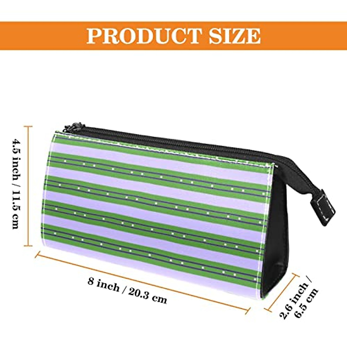 TBOUOBT Cosmetic Travel Bags, Makeup Case, Makeup Bag for Toiletries, green purple stripe