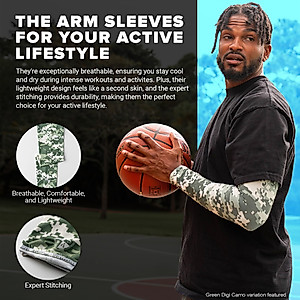 S A Compression Arm Sleeves for Men and Women - UPF 30+ Sun Protection, Moisture Wicking, 4-Way Stretch Arm Sleeves for Work & Sports (USA, 1 Pack)
