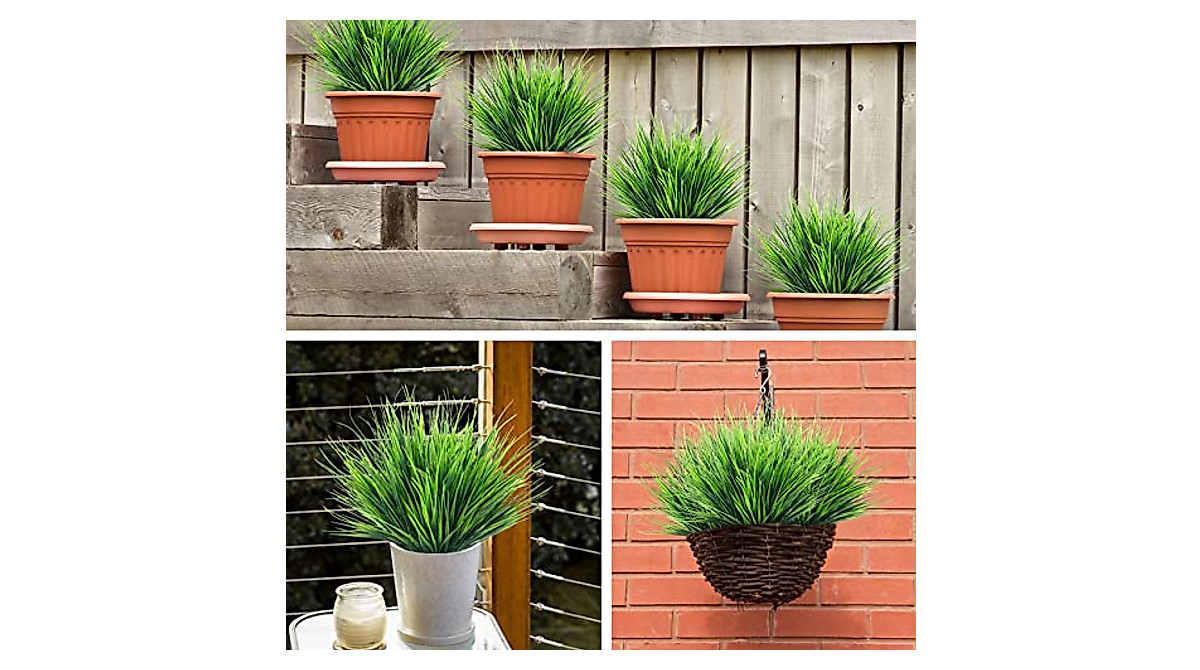 24 Bundles Artificial Plants Outdoor Fake Wheat Grass Flowers ...