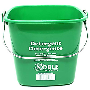 Noble Products KP97RDNBL/KP97GNNBL Square Pail for Cleaning, Detergent and Sanitizing, 3quart, Small, Red and Green, Set of 2