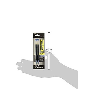 Pilot G2 Gel Ink Refill, 2-Pack for Rolling Ball Pens, Ultra Fine Point, Blue Ink (77288), Pack of 12 Refills