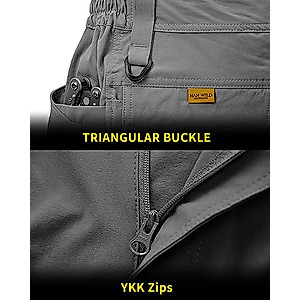 HAN·WILD Men's Tactical Pants Hiking Cargo Pant Lightweight Tear-Resistant Outdoor Combat Military Trousers Gray