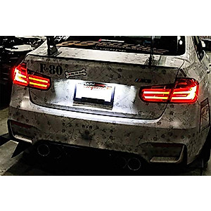 iJDMTOY OEM-Fit 3W Full LED License Plate Light Kit Compatible With BMW 1 2 3 4 5 Series X3 X4 X5 X6, Powered by 24-SMD Xenon White LED & CAN-bus Error Free