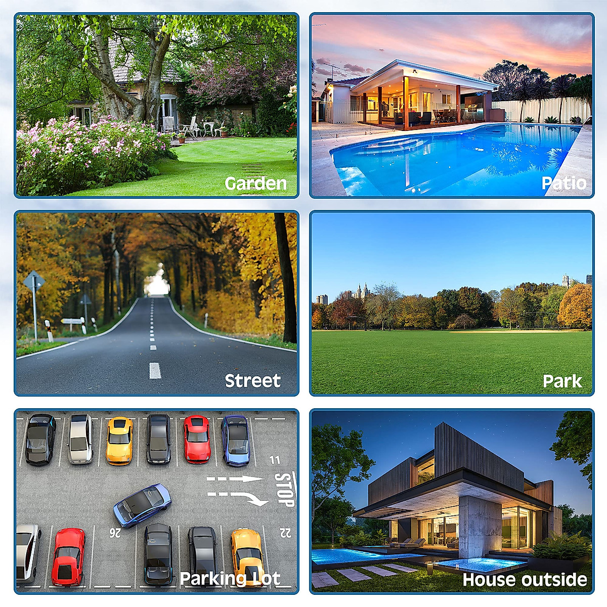 FEELON 4 Pack 150W LED Flood Lights Outdoor, 2 Pack 5000K Daylight White Lights + 2 Pack RGB Lights,Super Bright Work Light with Plug,IP66 Waterproof Outdoor Floodlights for Yard, Garden, Playground