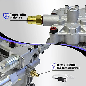 Horizontal 3/4" Shaft Pressure Washer Pump, MAX 3200 PSI 2.4 GPM Replacement Power Washer Pumps, Power Washer Pump Compatible with Honda, Homelite, Troybilt, Simpson