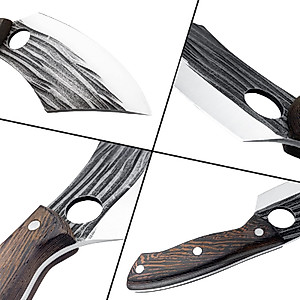 Kitory Meat Cleaver 6.5" - Small Cleaver Kitchen Knife, Forged 9CrMoV18 High Carbon Steel, Nature Wood Handle, 2023 Gifts For Women and Men