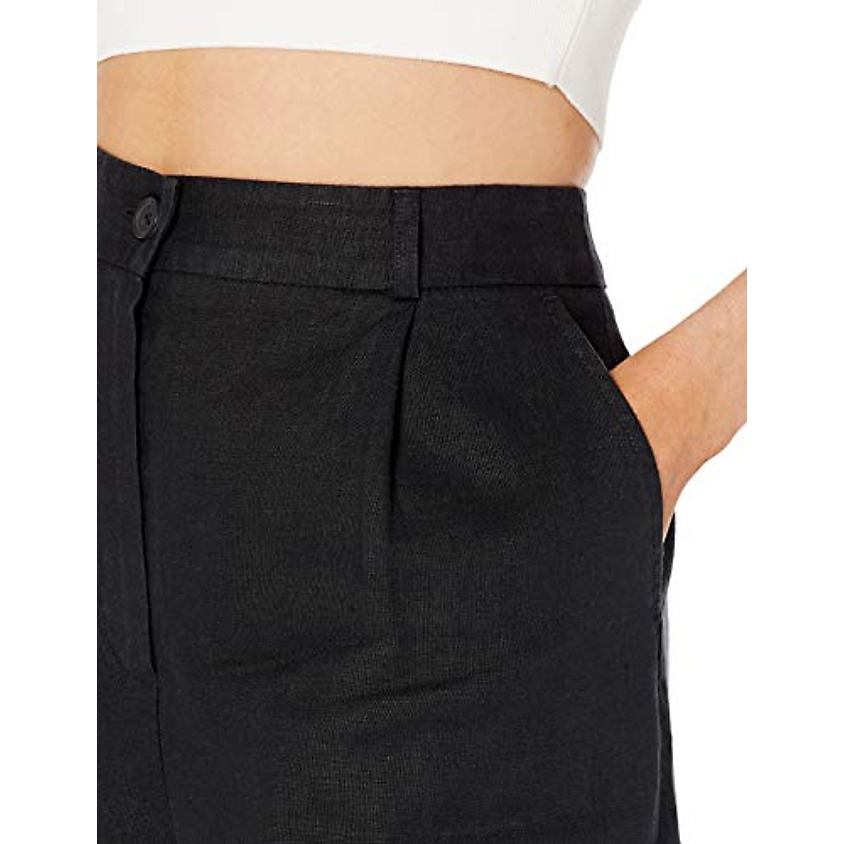 The Drop Women's Millie Pleated Long Walk Short- 7" Inseam, Black, L