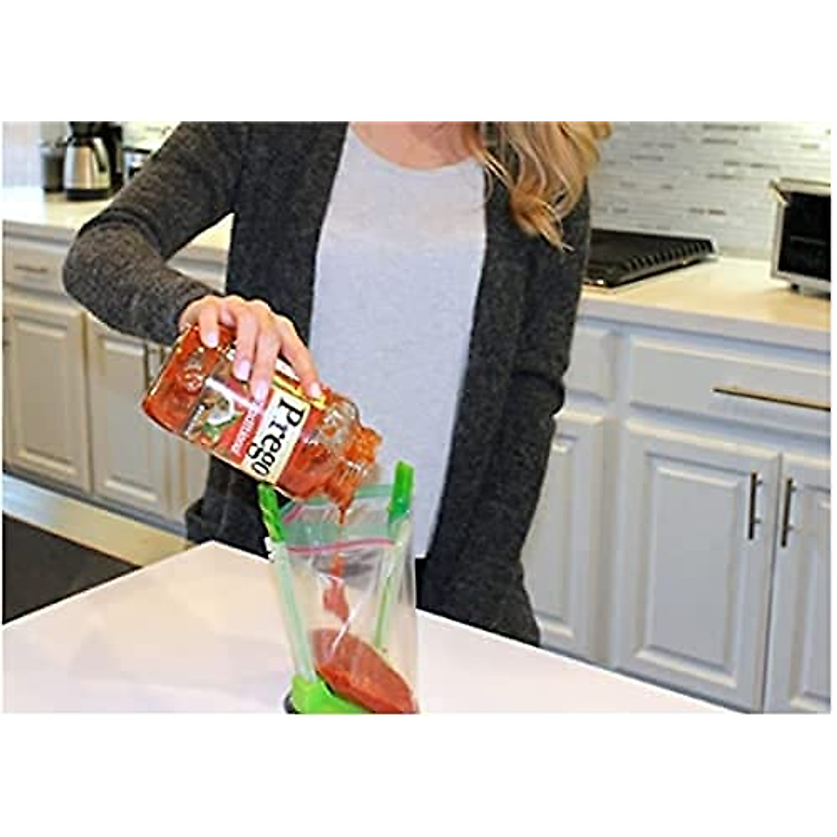 ZHENGJING Hands-Free Rack Holder for Food Prep Bag,Plastic Freezer Bag, Bag Holder Stand, Meal Planning,prep Bag