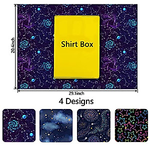 GIOLNIAY Galaxy Wrapping Paper for Boys Girls Birthday Baby Shower - Gift Wrap with Neon Stars, Watercolor Starry Sky with Constellations & Clouds, Galaxy with Nebula - 8 Sheets (20*29 Inch per Sheet), Recyclable, Easy to Store, Not Roll