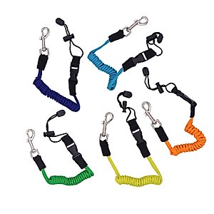 METER STAR 2 PCS Random Color Anti-Lost Elastic Kayak Canoe Paddle Leash Safety Boat Fishing Rod Pole Coiled Lanyard Cord Tie Rope