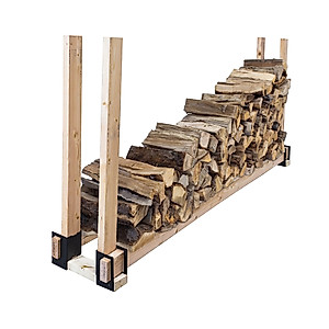 Pleasant Hearth 4 Piece Log Rack Brackets, Black