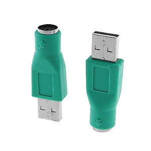 RLECS USB to PS2 Adapter 2PCS Green PS/2 Female to USB Male Converter Adapter for Mouse and Keyboard