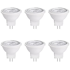 Makergroup MR11 Gu4.0 Bi-pin LED Light Bulb 3W 12VAC/DC Low Voltage LED Spotlights Warm White 2700K-3000K for Outdoor Landscape Lighting and Indoor Recessed/Track Lights 6pcs
