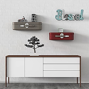 Teal Blessed Wooden Letters Wall Decor Freestanding Cut Out Decorative Wood Word Decor Signs for Living Room Shelf Mantel Table Top Rustic Home Decor