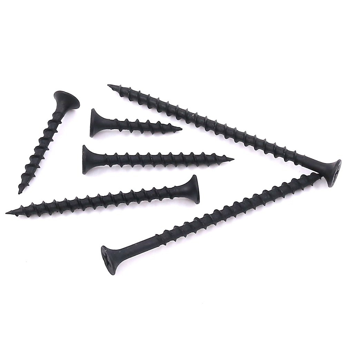 Hilitchi 220-Pcs #7 Coarse Thread Drywall Screw Assortment Kit, Bugle Head, Phillips Drive, Black Oxide Finish, for Drywall Sheetrock, Wood - [6 Different Size]