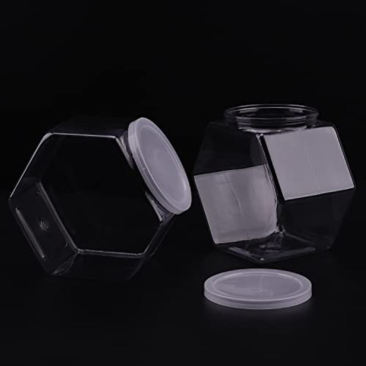 4 Pcs 28.7 fluid oz Candy Jars with Lids, Plastic Candy Jars for Candy Buffet, Clear Cookie Jars for Kitchen Counter, Cookie Container Candy Holder for Candies, Jelly Beans, Dog Treats, Snacks