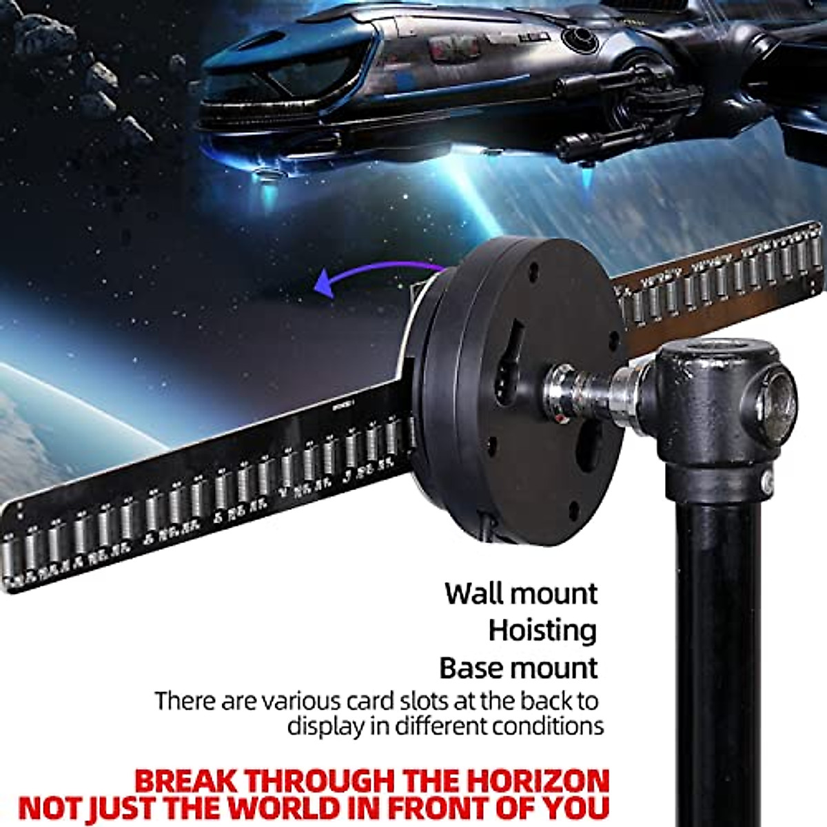 CACACOL 3D Circle App Hologram Advertising Fan 224 Lights 16.5" Wi-Fi Holographic LED Fan Creative Advertising Design Store Sign