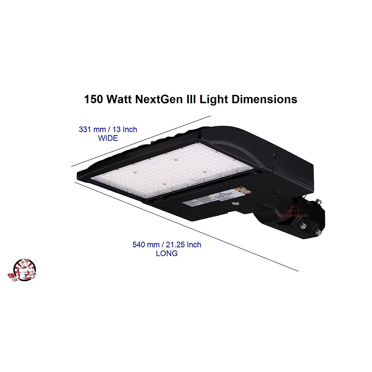 150 Watt LED NextGen III Parking Lot Light - 21,000 Lumen - 5000K - Slip Fit Mount - Without photocell