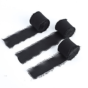 SHUNSTONE Mixed Pink Chiffon Ribbon Fringe Silk Ribbon 1.5" x 7Yd Dusty Rose Mauve Ribbon for Gift Wrap, Wedding Decoration, Invitation, Greeting Card, Bridal Bouquet, DIY Craft (3 Rolls 21 Yards)