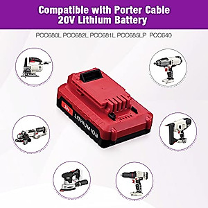 BABAKA 2 Pack 3000mAh 20V MAX PCC685L Replacement Lithium Ion Battery for Porter Cable 20V Cordless Power Tools Battery PCC685L PCC680L PCC681L PCC682L PCC685LP PCC660B PCC790B