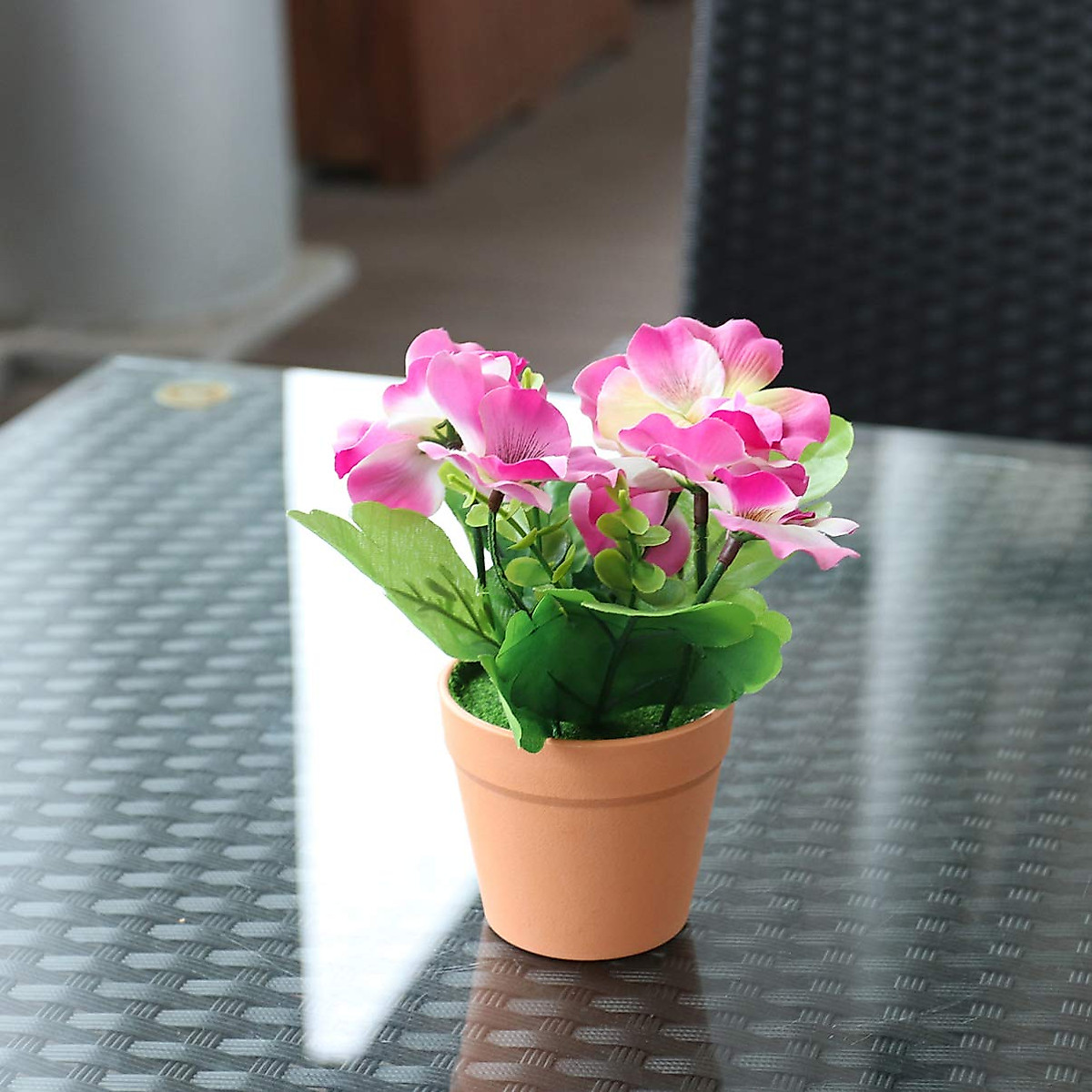 Garneck Faux Plants Artificial Plants Orchid Pots Outdoor Decor Outdoor Plants Flower Pots Potted Flowers Artificial Orchid Potted Plants Office Purple Artificial Flower Mini