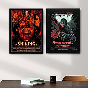 Vintage Horror Movie Posters Set – 9 Unframed Wall Art Prints