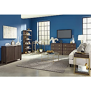 Sauder International Lux Bar Cart, Satin Gold Finish