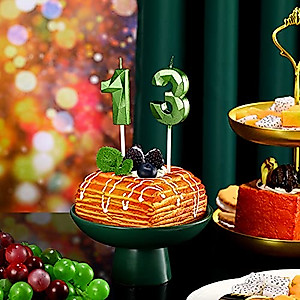 13th Birthday Candles Cake Numeral Candles Happy Birthday Cake Candles Topper Decoration 3D Design Number Candles Cupcake Topper for Birthday Wedding Anniversary Celebration Favor, Green