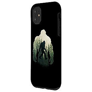 iPhone 11 Sasquatch Yeti Figure Nature Double Exposure Bigfoot Case