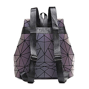 DIOMO Geometric Lingge Women Backpack Luminous Mens Travel Shoulder Bag Rucksack (Luminous NO.3)