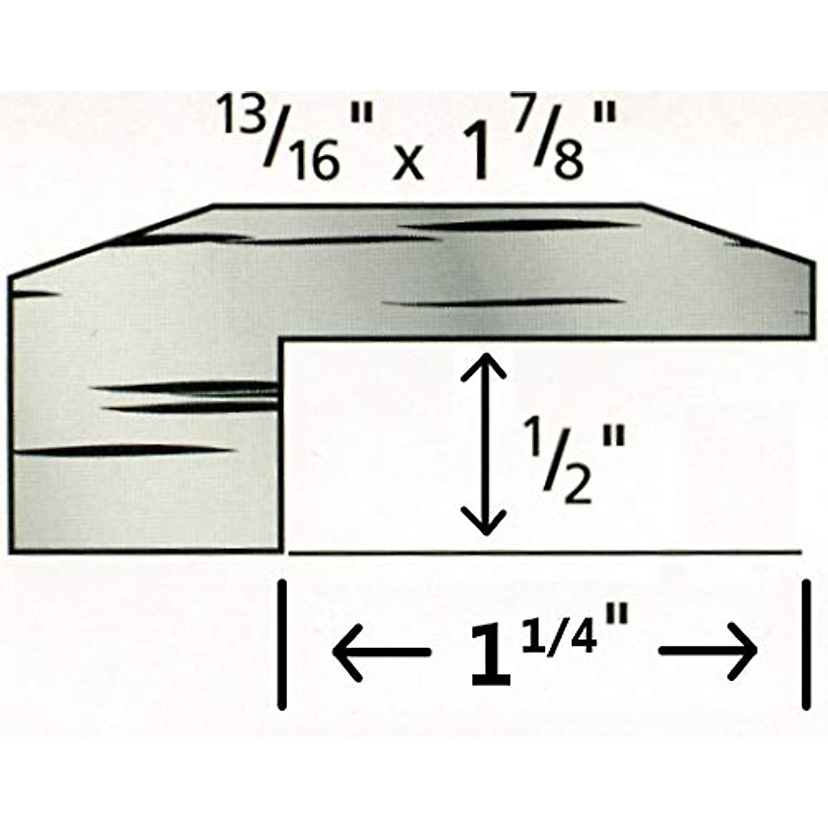 Solid Red Oak Interior Threshold - Style 1-36 inches Long