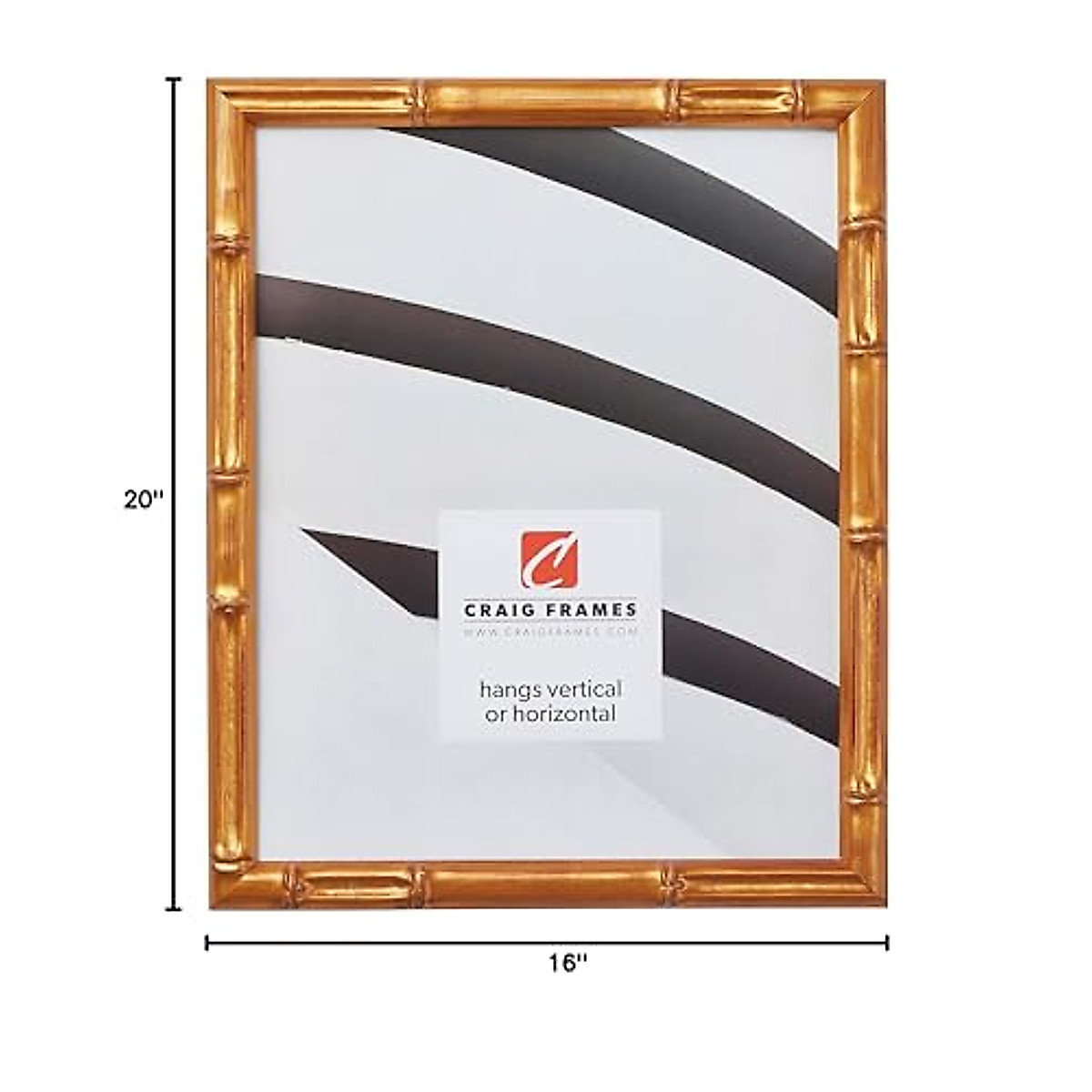 Craig Frames Vintage Gold Bamboo Composite Picture Frame, 16 by 20-Inch