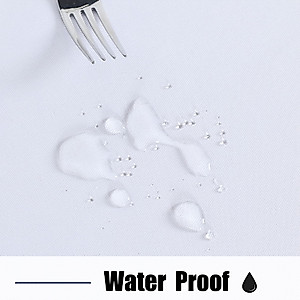 Fitable Table Cover Outdoor and Indoor Tablecloth - Washable Waterproof Wrinkle Free Table Cloth with Zipper and Umbrella Hole for Spring/Summer/Party/Picnic/BBQS/Patio White 60R