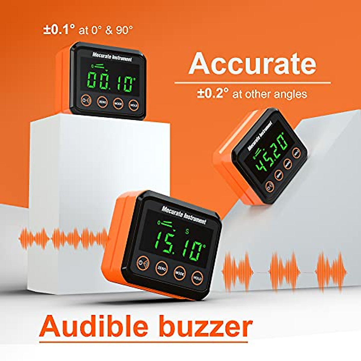 Mecurate Digital Angle Gauge and Protractor, Precise Measurement Digital Angle Finder tool with LCD and Backlight for Woodworking and Building