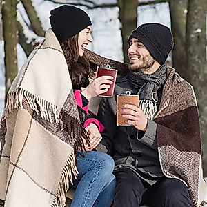 ULTRGEE Hip Flask, Leakproof Flasks [8oz] with 2 Cups & Funnel, Men’s Gift Flask for Whisky Liquor Spirits Adopted Stainless Steel & Cork PU Leather