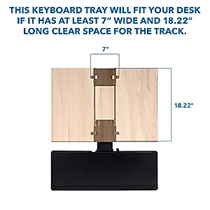 Mount-It! Under Desk Computer Keyboard and Mouse Tray, Ergonomic Keyboard Drawer with Gel Wrist Pad, Black
